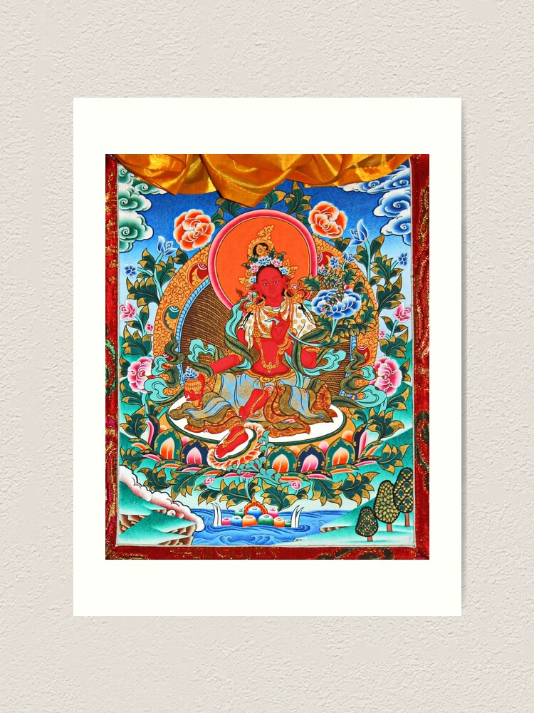 "Red Tara Tibetan Buddhist Deity Thangka" Art Print for Sale by ...