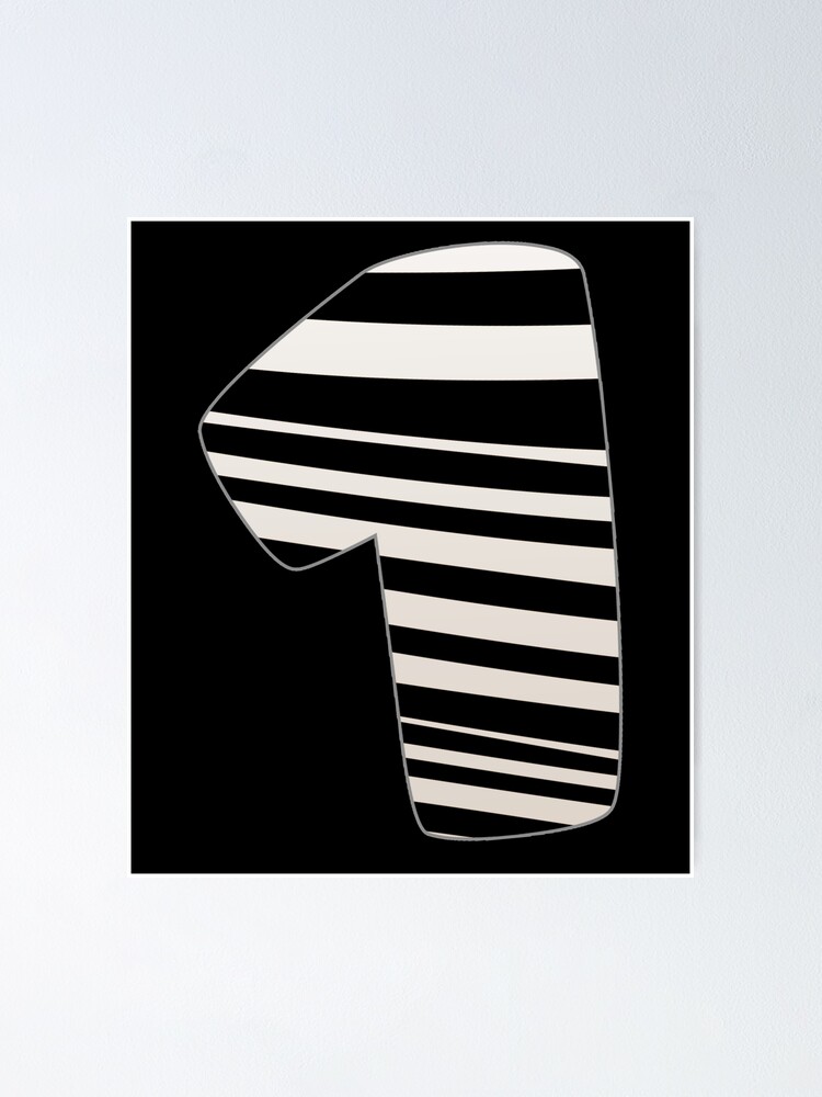 Póster «Número patrón de cebra. Números con rayas de cebra. Número 1 ...