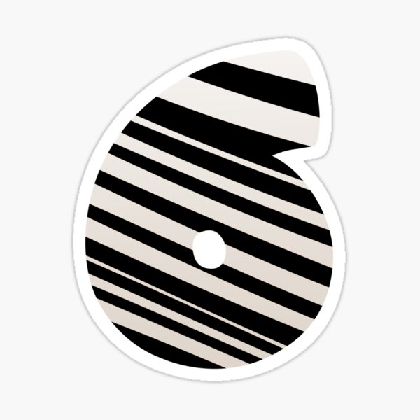 "Zebra pattern number. Zebra striped numbers. Number 6" Sticker for ...