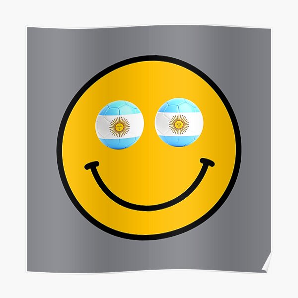 "Argentina Football Smiley Face" Poster for Sale by Amadhaun13 | Redbubble