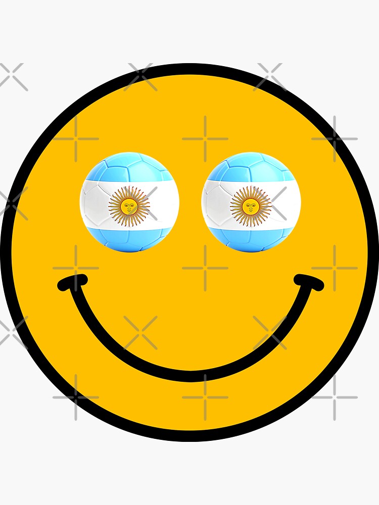 "Argentina Football Smiley Face" Sticker for Sale by Amadhaun13 | Redbubble