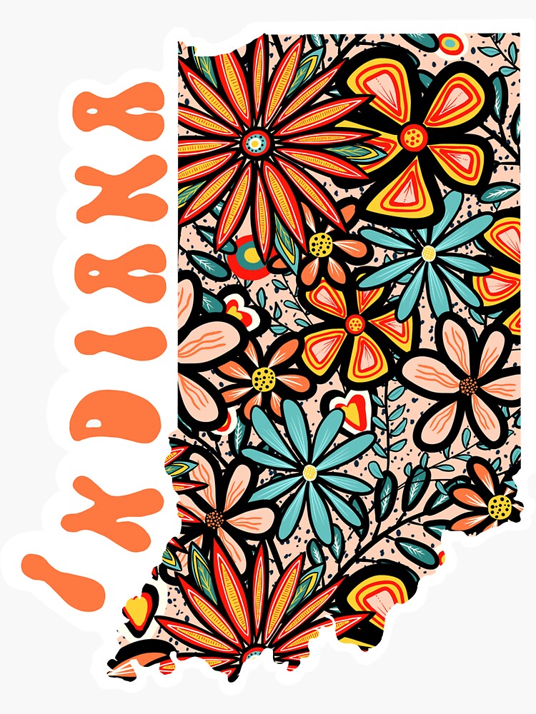 "Indiana State Design | Artist Designed Illustration Featuring Indiana ...