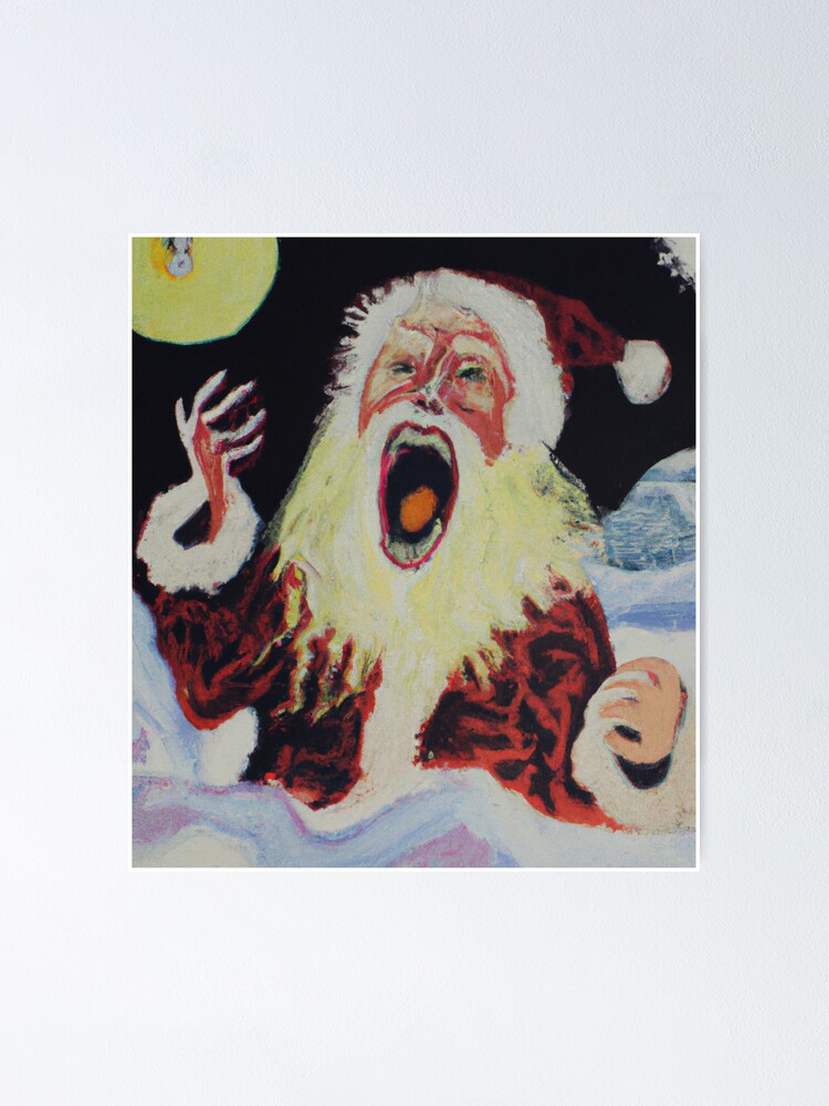 "Edvard Munch Scream Santa Claus" Poster for Sale by CryptoEnths ...
