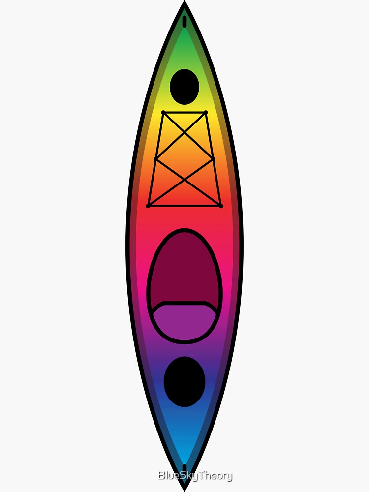 "Kayak 01 - Rainbow" Sticker for Sale by BlueSkyTheory | Redbubble