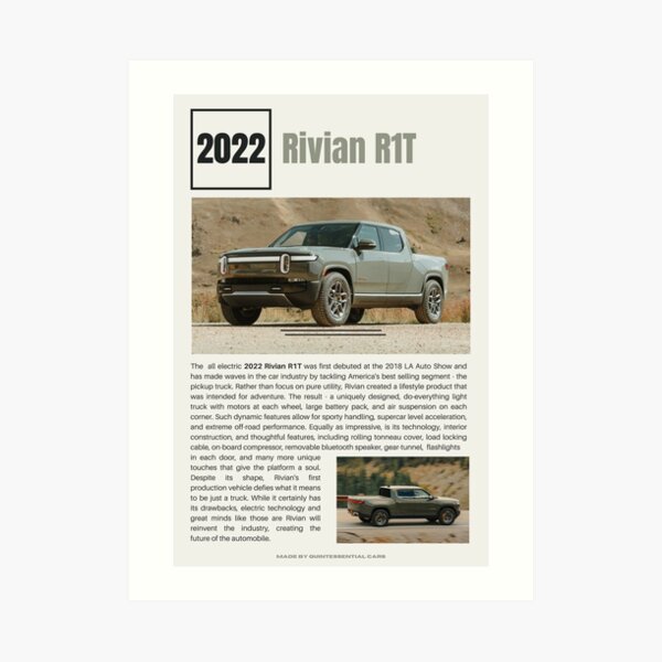 "2022 Rivian R1T Car Poster" Art Print for Sale by milesmoriarty ...