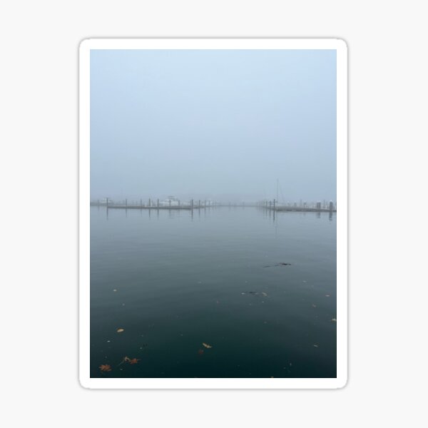 "Foggy Boat Yard" Sticker for Sale by curiocabinets | Redbubble