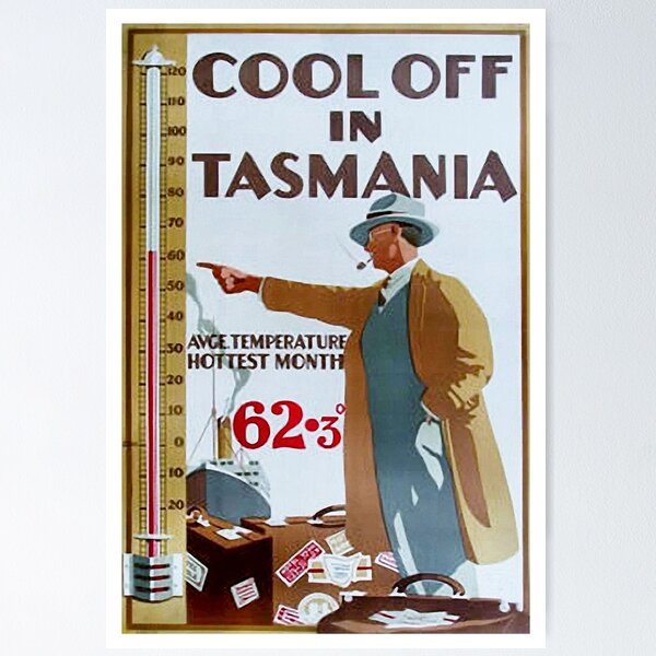 "Vintage Cool off in Tasmania Travel Poster 1928" Poster for Sale by ...