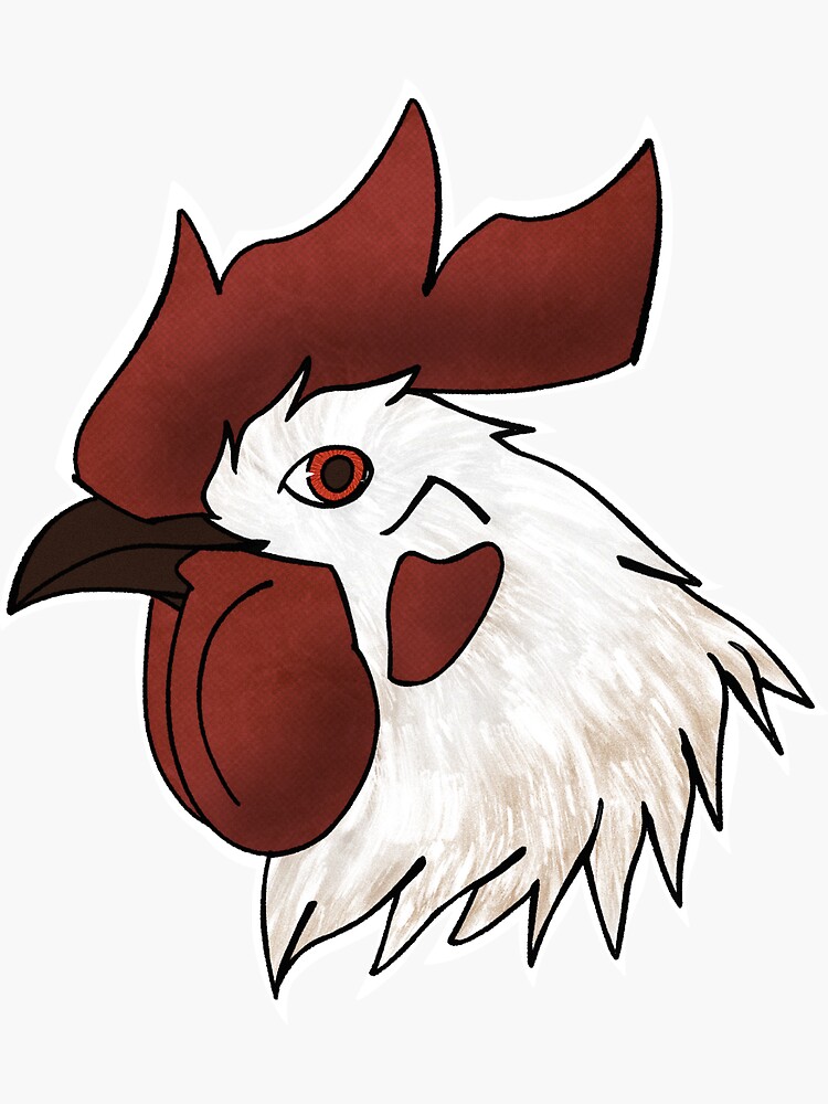 "White Chicken head" Sticker for Sale by BitterCritter12 | Redbubble