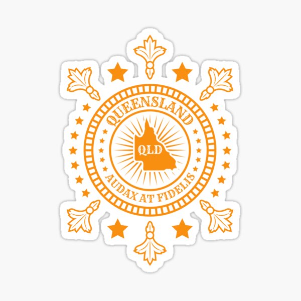 "Queensland State Map Motto Latin - Audax at Fidelis - QLD Australia ...