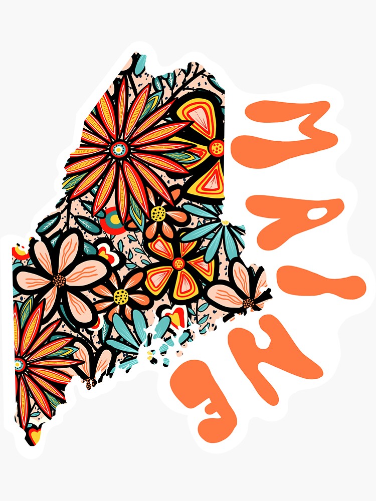 "Maine State Design | Artist Designed Illustration Featuring Maine ...