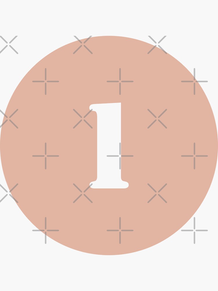 Pegatina «Número uno (1) en círculo rosa» de SimpleModernSVG | Redbubble
