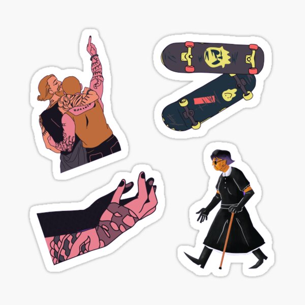 "Emo, Goth, Punk, Rock art pack" Sticker for Sale by CinderPress ...