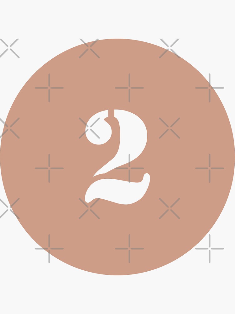 Pegatina «Copia del número dos (2) en círculo beige» de SimpleModernSVG ...