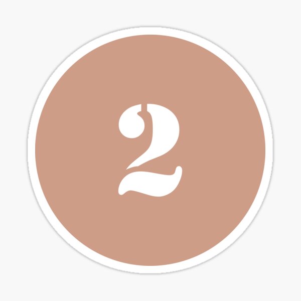 Pegatina «Copia del número dos (2) en círculo beige» de SimpleModernSVG ...