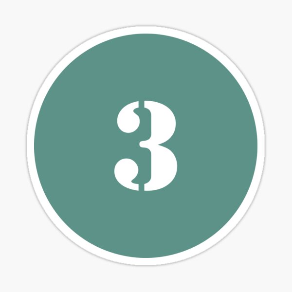 Pegatina «Número tres (3) en círculo verde» de SimpleModernSVG | Redbubble