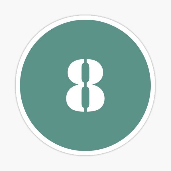 Pegatina «Número ocho (8) en círculo verde» de SimpleModernSVG | Redbubble