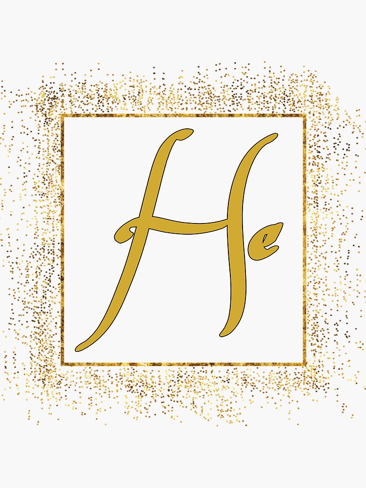 "Glittery gold box pronouns he him his" Sticker for Sale by PRONOUNS-R ...