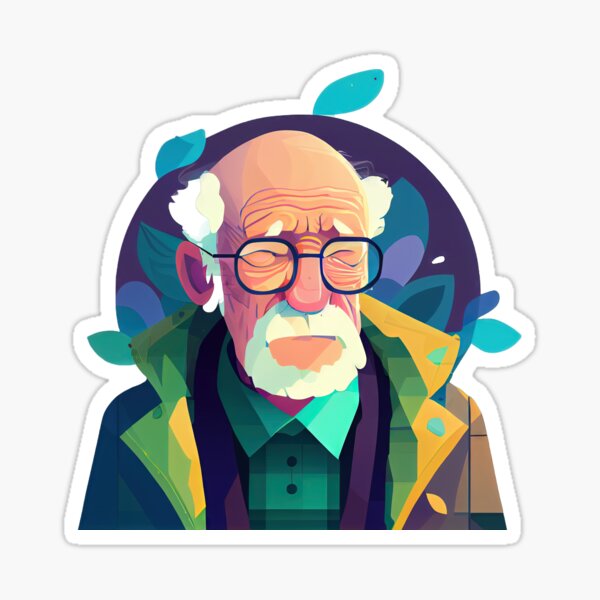 "Beautiful Old Man" Sticker for Sale by CosmicScare10 | Redbubble