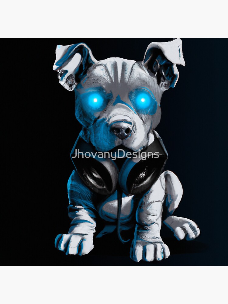 "Cyberpunk American Bully Pup Digital Art " Sticker for Sale by ...