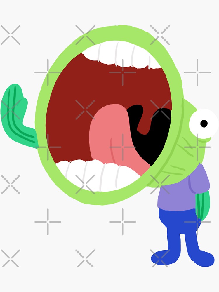 "Hoopla Fish" Sticker for Sale by vpittore | Redbubble