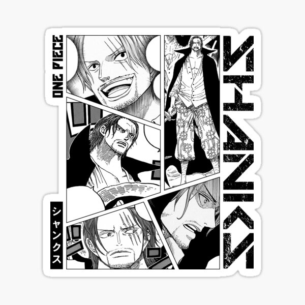"Shanks Manga Panel - black version" Sticker for Sale by Neoxnime ...