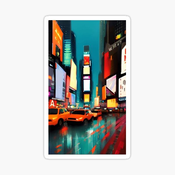 "In the City" Sticker for Sale by AnimeBlaque | Redbubble
