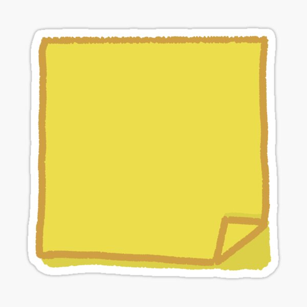 "Sticky Note — Yellow" Sticker for Sale by AugustDoodles | Redbubble