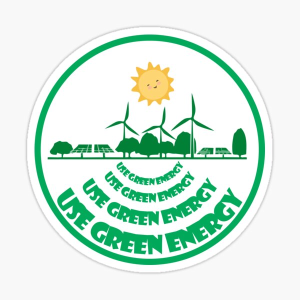 "Use green energy" Sticker for Sale by ImageCorner | Redbubble
