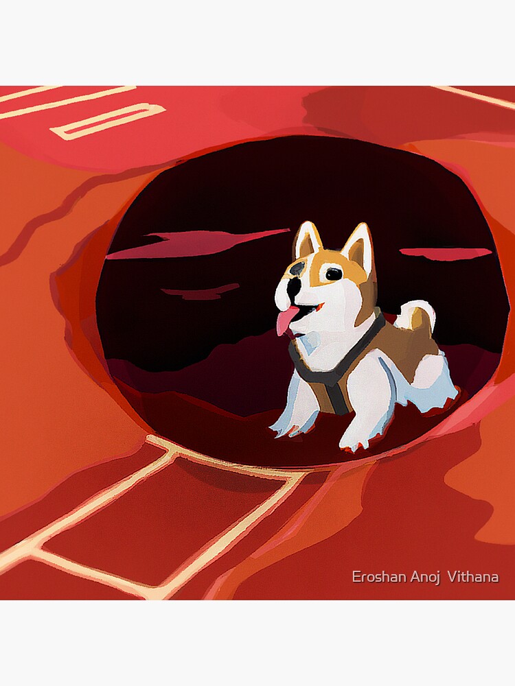 "Japanese Paintings - Hachiko's trip to Mars" Sticker for Sale by ...