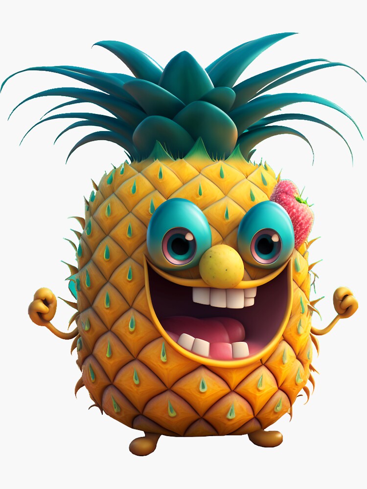 "Pineapple gone mad" Sticker for Sale by SpectralDiamond | Redbubble