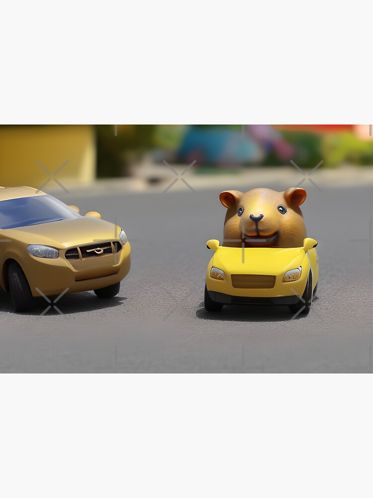 "A Cute Capybara Driving a yellow luxury car" Sticker for Sale by ...