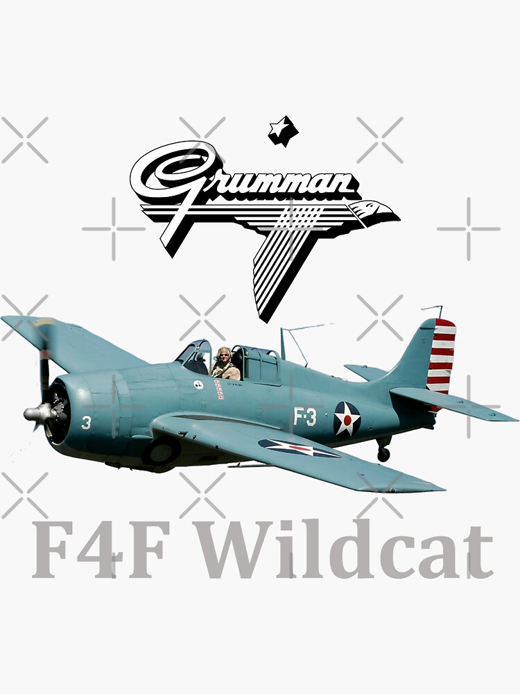 "F4F Wildcat WW2 US fighter" Sticker for Sale by Digitalfred | Redbubble
