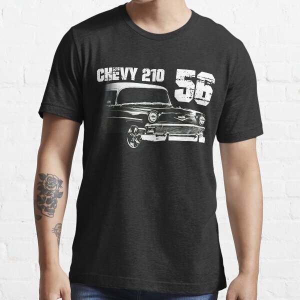 "1956 Chevy 210 Front Side View with Model and Year" T-shirt for Sale ...