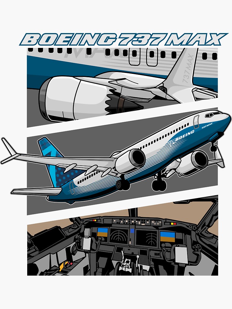 "boeing 737 max" Sticker for Sale by Thefunpilot | Redbubble