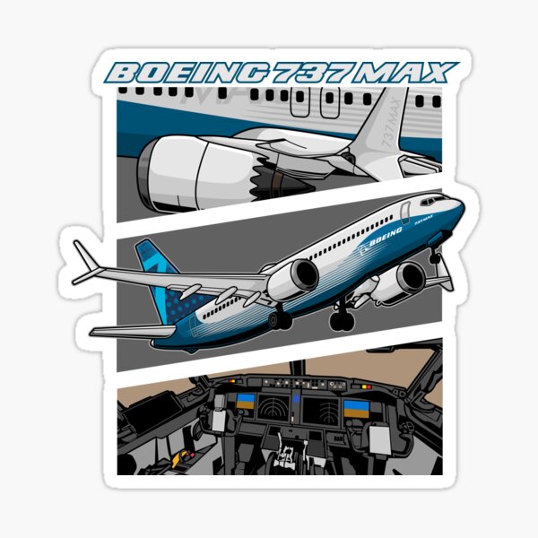 "boeing 737 max" Sticker for Sale by Thefunpilot | Redbubble