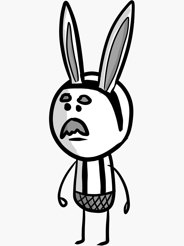 "Old Man Rabbit" Sticker for Sale by StickingWith | Redbubble