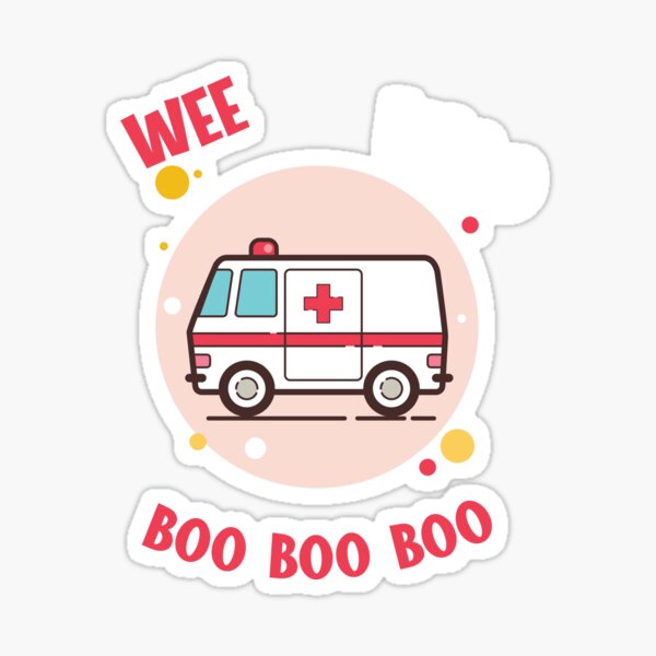 "Wee Woo Boo Boo Bus Ambulance Funny EMS EMT Paramedic Gift " Sticker ...