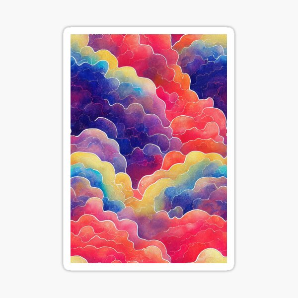 Rainbow Clouds Sticker For Sale By Red Alien Redbubble
