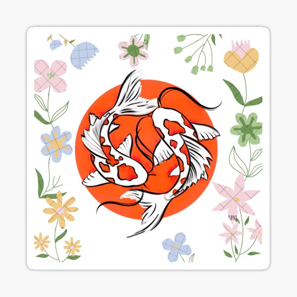 "Amur carp the Japanese Koi" Sticker for Sale by Hachikos | Redbubble