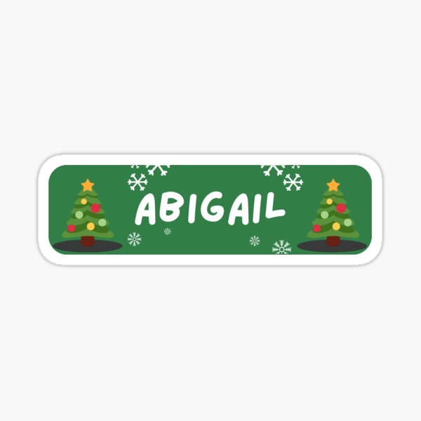 Abigail Christmas Name Label With Tree And Lights Sticker For Sale By Visualsbyzoe Redbubble