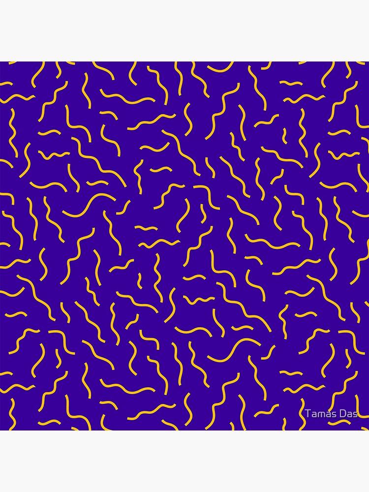 "Royal Blue & Yellow Squiggly Lines patterns,minimal,simple,minimalist ...