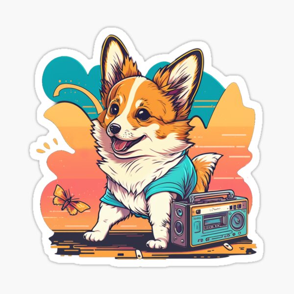 Cartoon Corgi On The Beach On The Beach Sticker For Sale By Shaani Redbubble