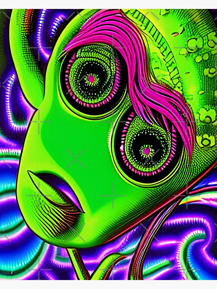 "Funny alien art. Colorful surreal alien" Sticker for Sale by Neo ...