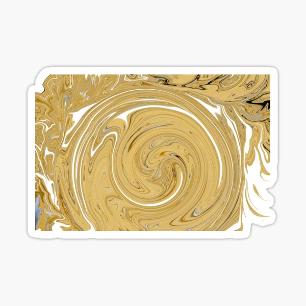 "abstract liquid golden sand color combination illustration" Sticker ...