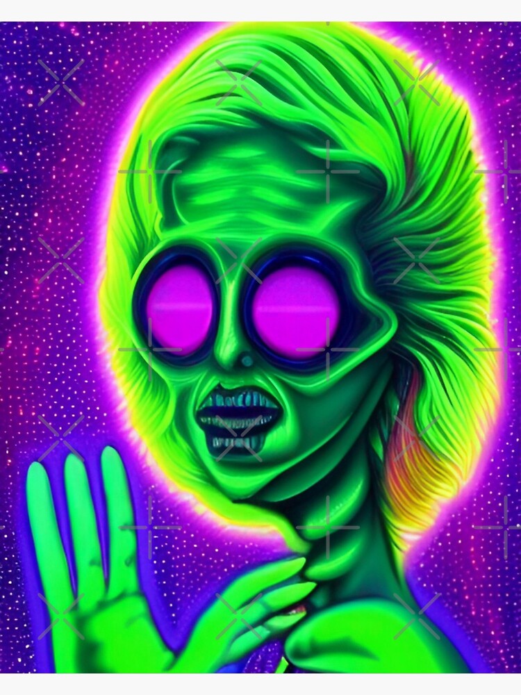 "Crazy scary alien creature" Sticker for Sale by Neo-Expression | Redbubble