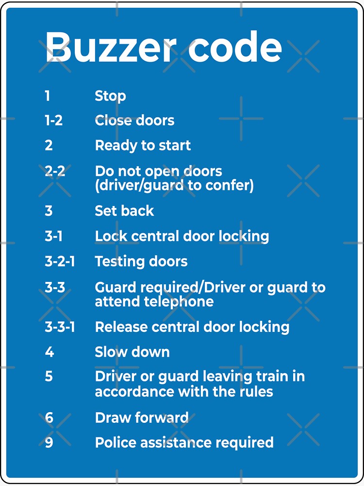 Pegatina «Código de timbre del tren de metro» de Green-over-red | Redbubble