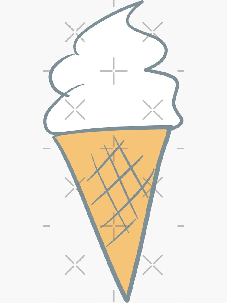 "Soft-Serve Cartoon Style Vanilla 99 Ice Cream Green" Sticker for Sale ...
