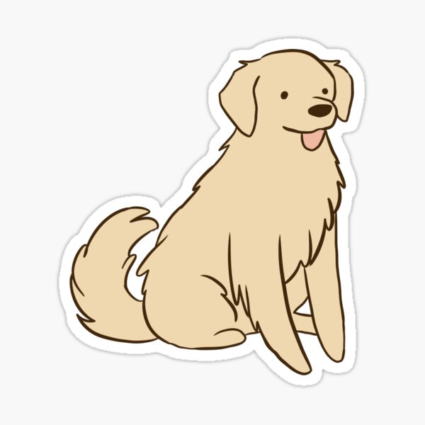 "Cute Golden retriever cartoon illustration " Sticker for Sale by ...