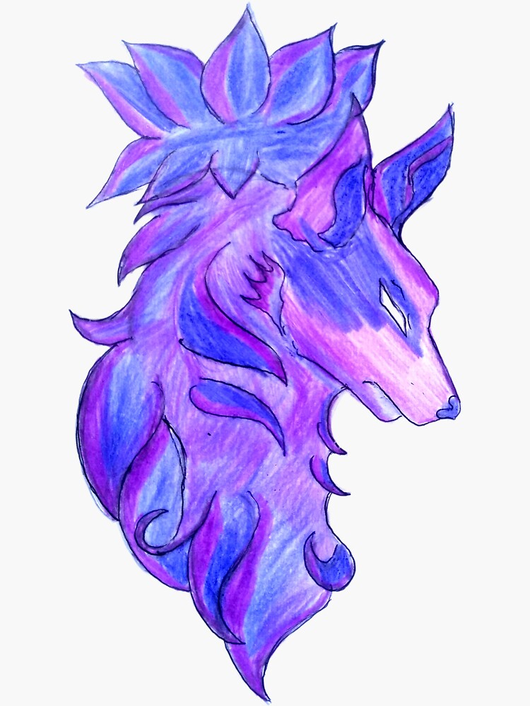 "Mystical lotus wolf" Sticker for Sale by UniverseStore33 | Redbubble
