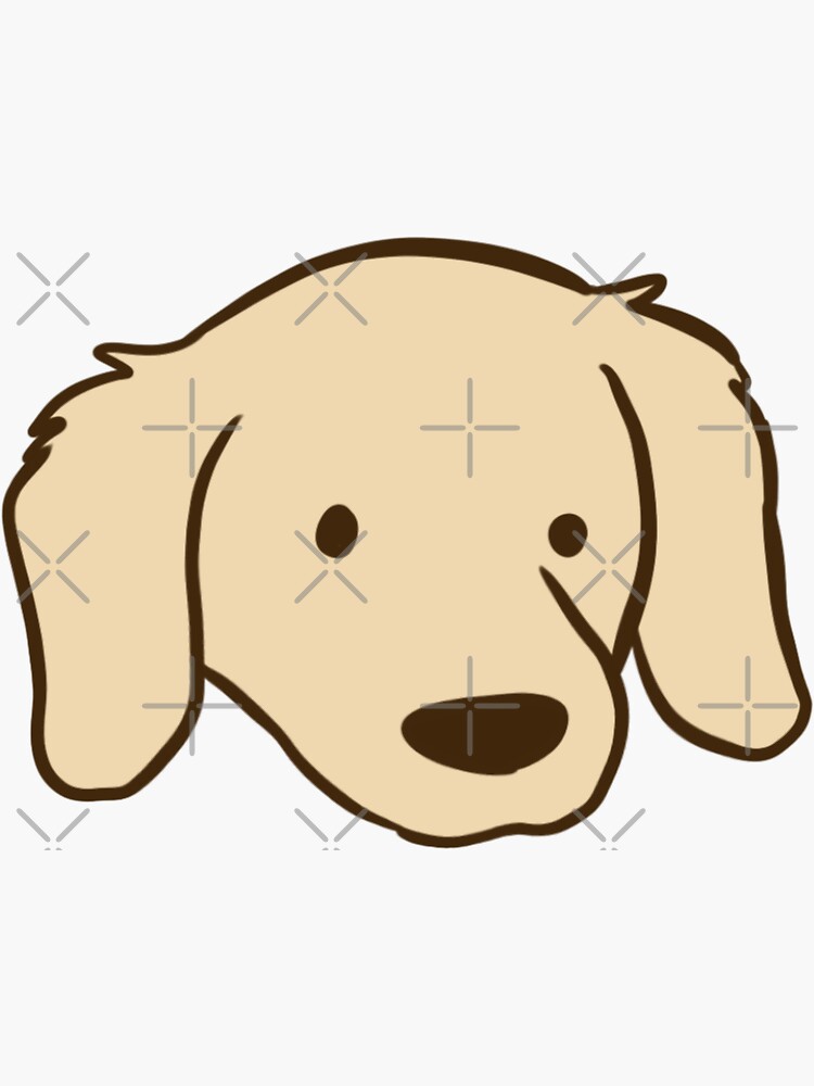 "Golden retriever cartoon face illustration " Sticker for Sale by ...